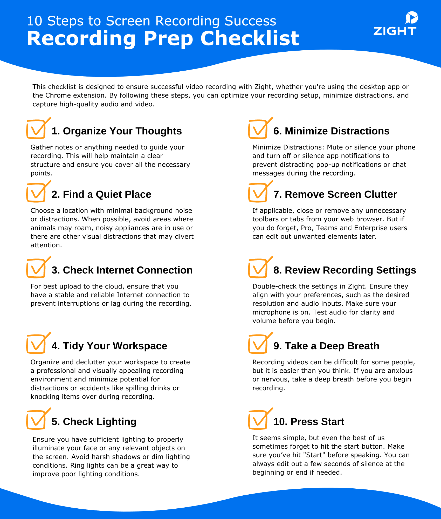 10 Steps to Screen Recording Success Checklist - Zight