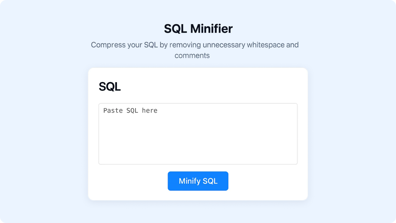 SQL Minifier - Zight